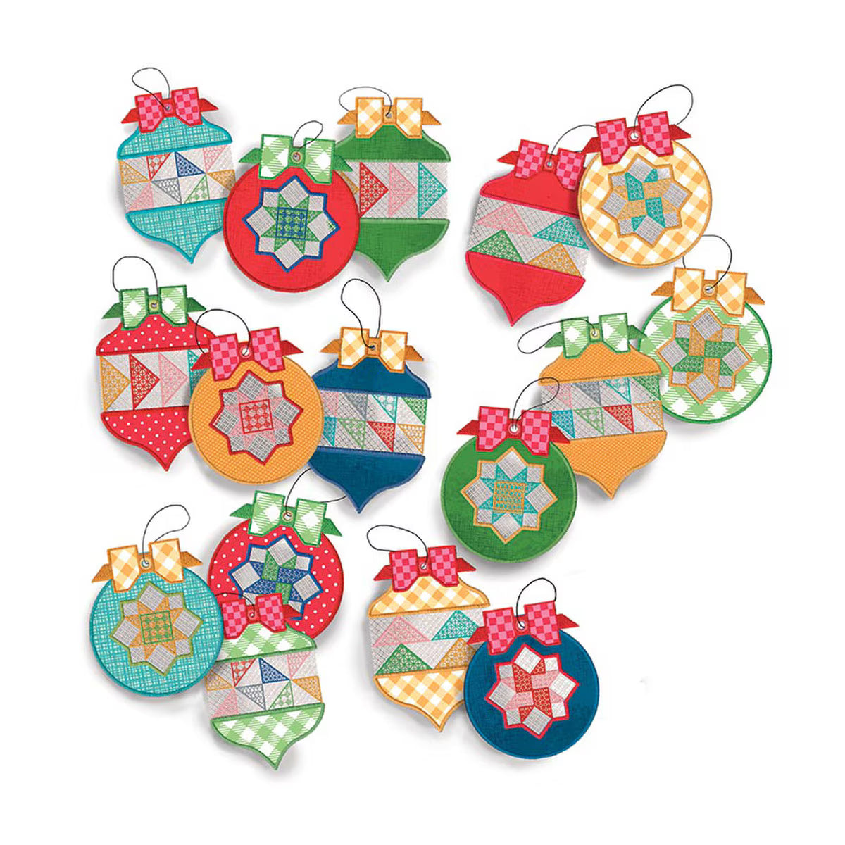 PREORDER- Riley Blake Machine Embroidery Home Town Holiday Patchwork O ...