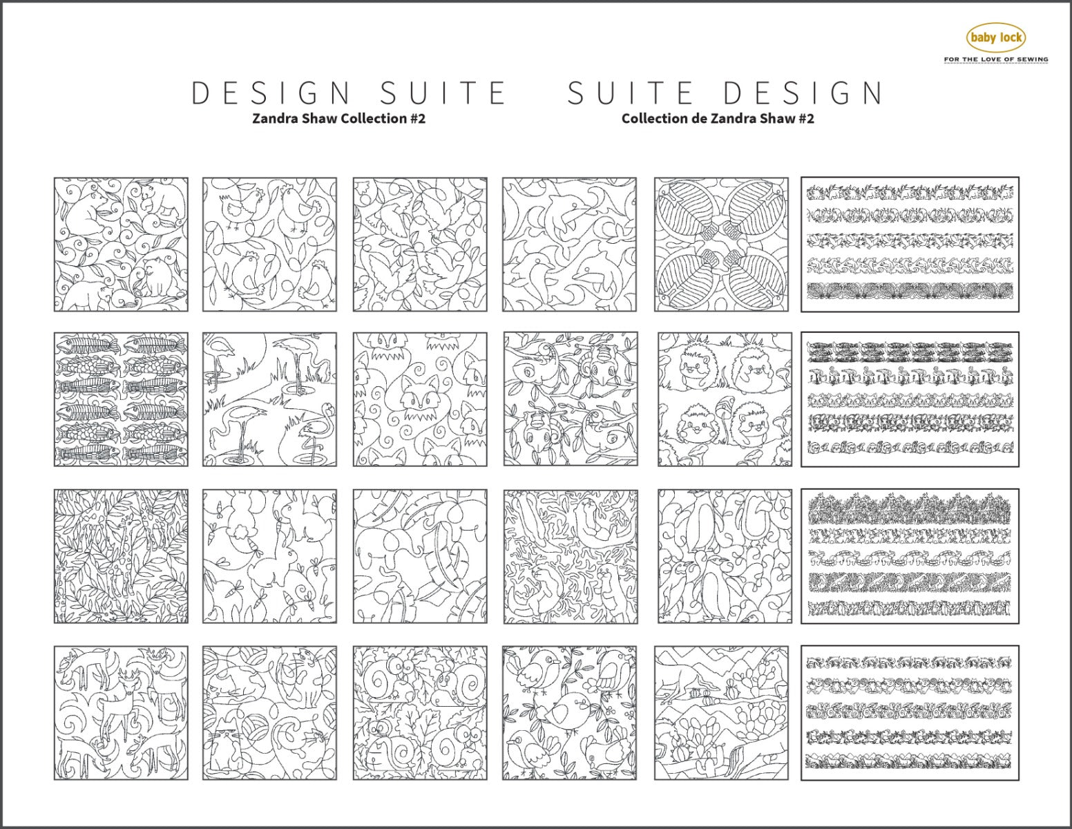 Baby Lock Design Suite Fills and Motifs Zandra Shaw Collection #2 BLA ...